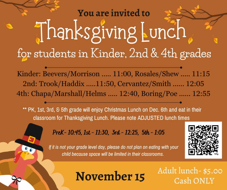Thanksgiving Lunch | Whiteside Elementary School