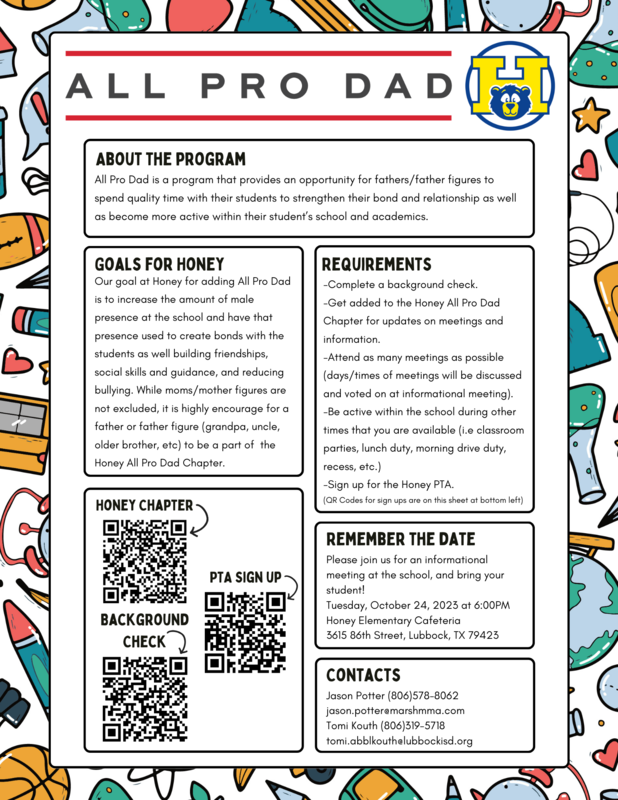 Honey All Pro Dad | Honey Elementary School